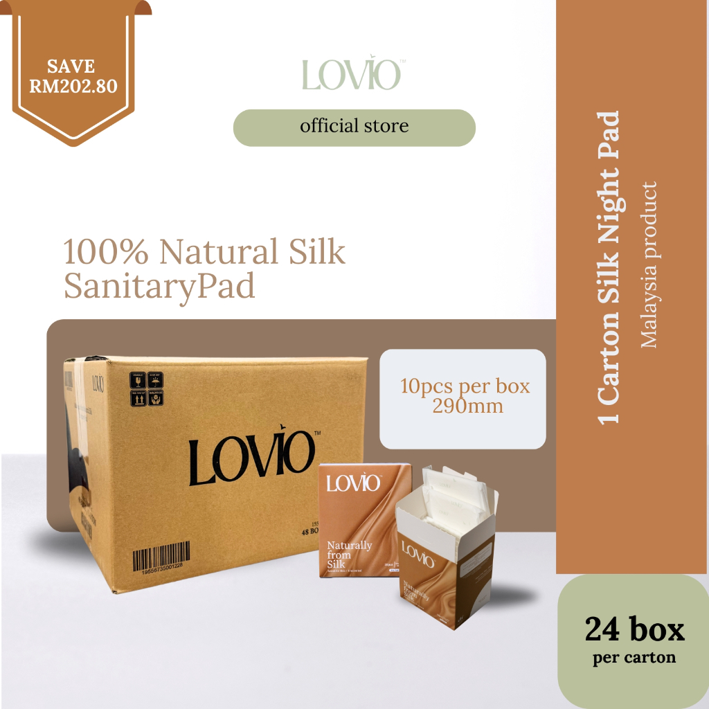 Lovio's Premium Silk Sanitary Pad - 1 Carton Night Pad 24 box (290mm) | Shopee Malaysia