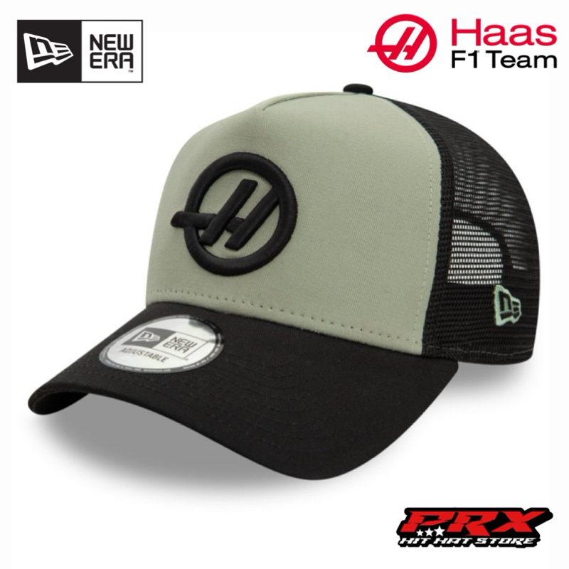 NEW ERA 9FORTY E-FRAME HAAS F1 TEAM SPRING 2025 TRUCKER BLACK GREY HAT ...