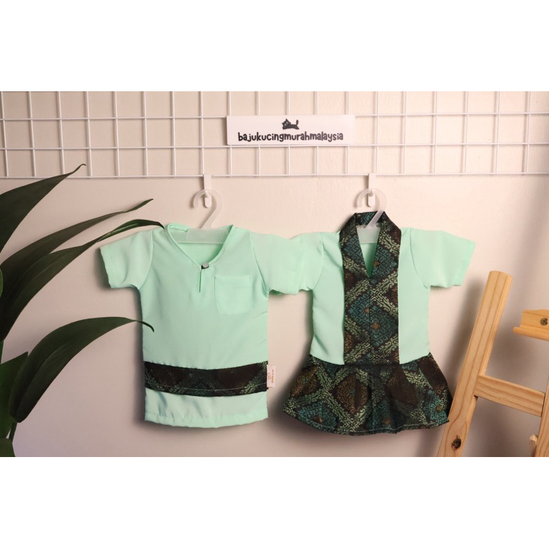 [Raya Sedondon] Baju Raya Kucing Melayu Kebaya Songket jantan betina ...