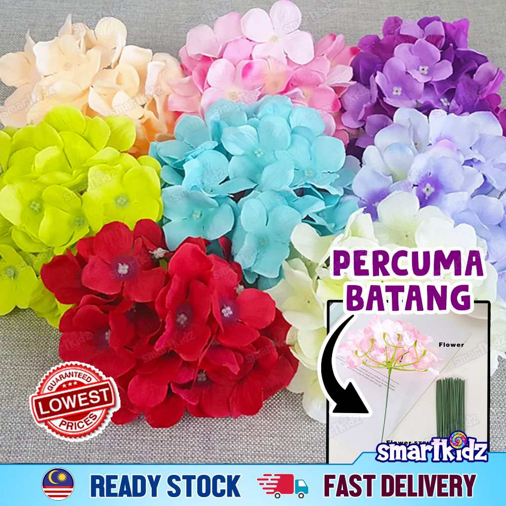 [1pcs] FREE STEM Hydrangea Artificial Flowers - Hand Bouquet/ Wedding ...