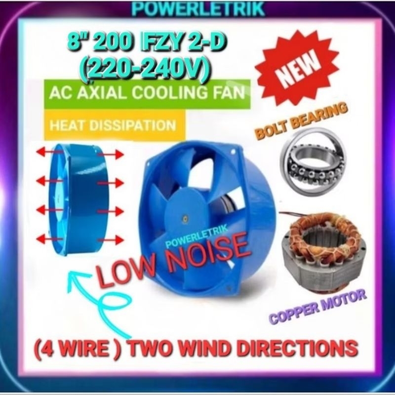 🔥READY STOCK🔥 200FZY2-D 65W (4 WIRE )TWO WIND DIRECTIONS AXIAL FLOW FAN ...