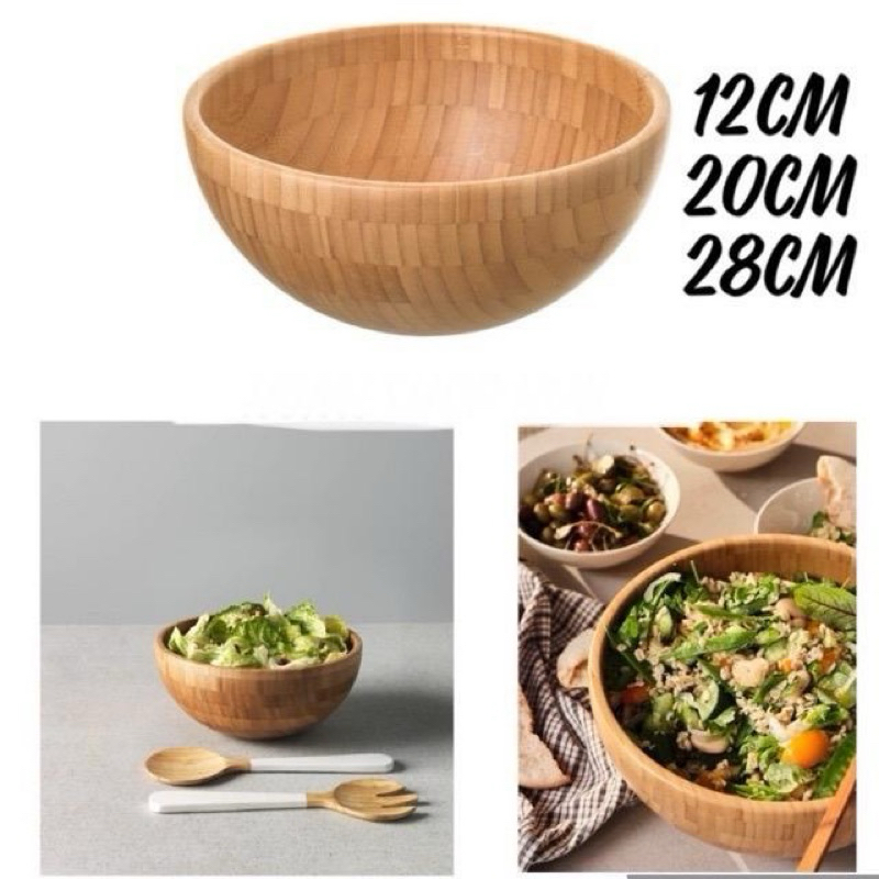 BLANDA Solid Wooden Bowl Mangkuk Sup Mangkuk Kayu Ikea Mangkuk Hidang ...