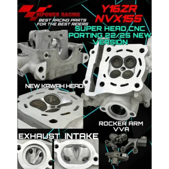 HI POWER Y16 MT15 R15 NVX155 NVX CNC PORTING HEAD 22/25 20/23 ( VVA ON ...