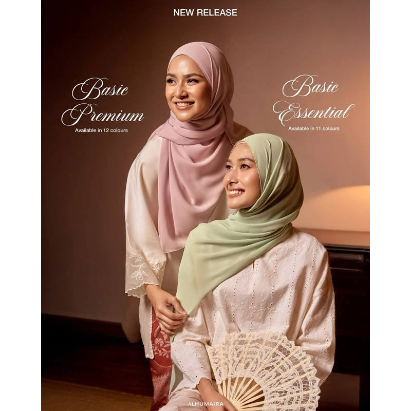 ALHUMAIRA BASIC PREMIUM PLAIN SHAWL Eid 2025 Edition | Shopee Malaysia