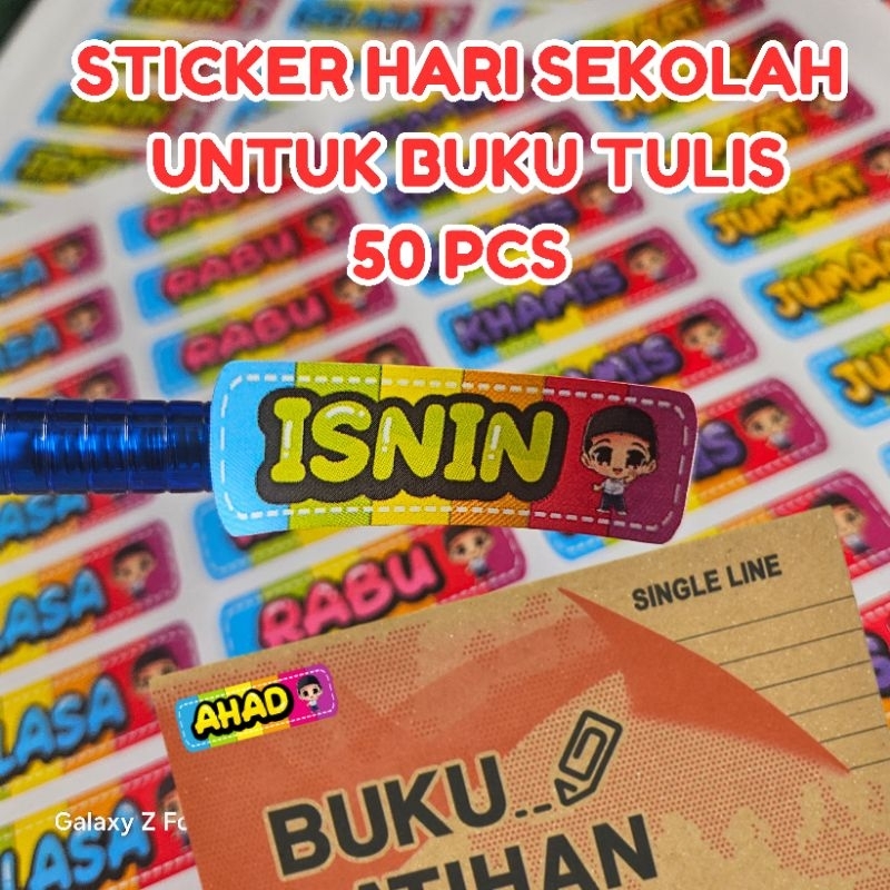 STICKER BUKU TULIS MENGIKUT HARI SEKOLAH | Shopee Malaysia