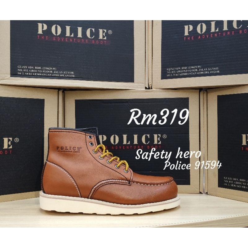 Police 91594 - G46｜original police｜ 5 inch mid cut ｜kulit asli ｜Steel ...