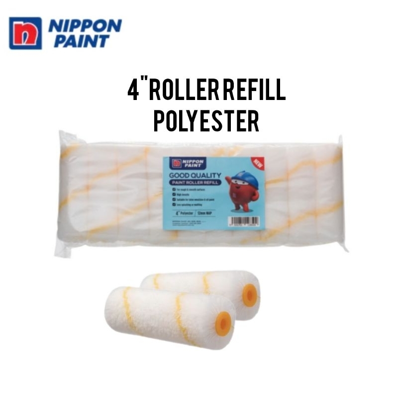NIPPON PAINT 4"POLYESTER ROLLER REFILL 10PCS[VCJAYA2HARDWARE] | Shopee ...