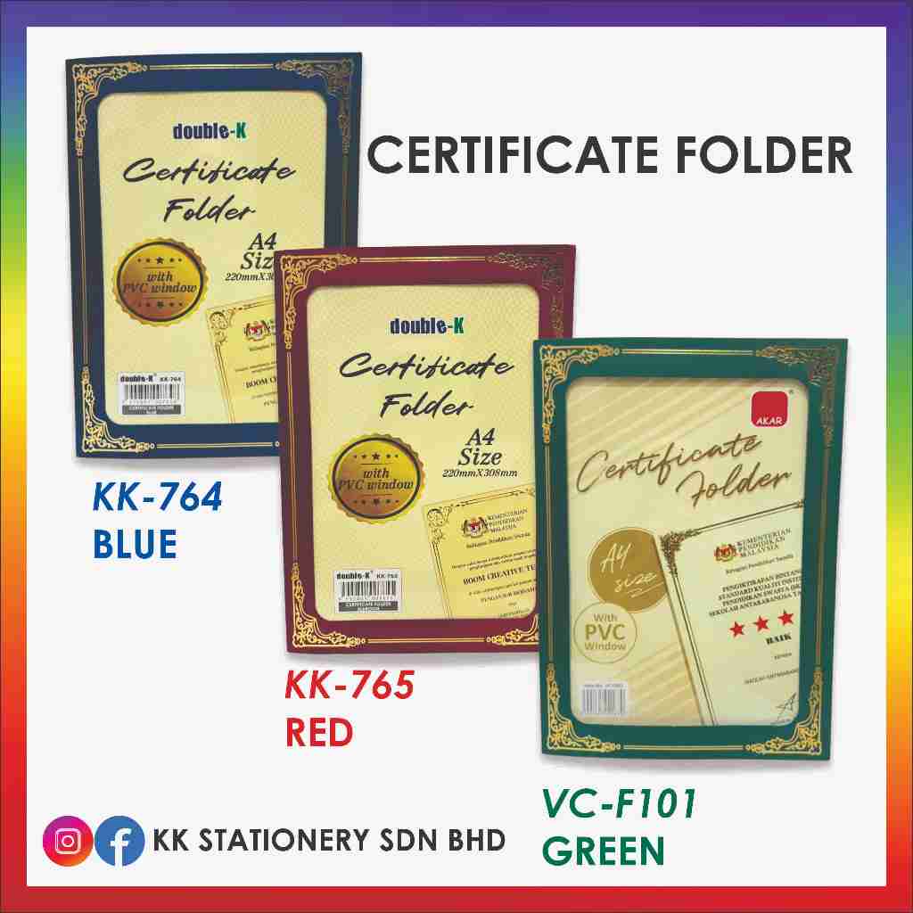 Certificate Folder (PVC Window) - RM15.00/pck (5pcs per pck) | Shopee ...