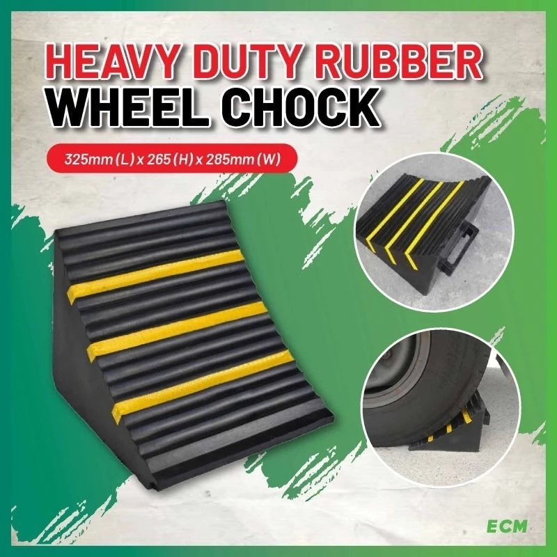 HEAVY DUTY BIG SIZE RUBBER WHEEL CHOCK (12KG) FOR LORRY TYRES / RUBBER ...
