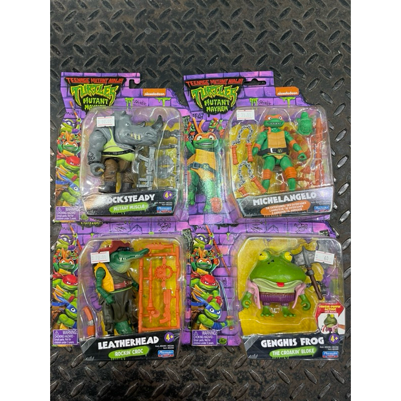 Playmates Toy Teenage Mutant Ninja Turtles TMNT Michelangelo Rocksteady ...