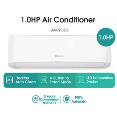 Hisense Standard Air Conditioner Aircond (1.0HP) R32 AN09CBG | AI09CBGS ...