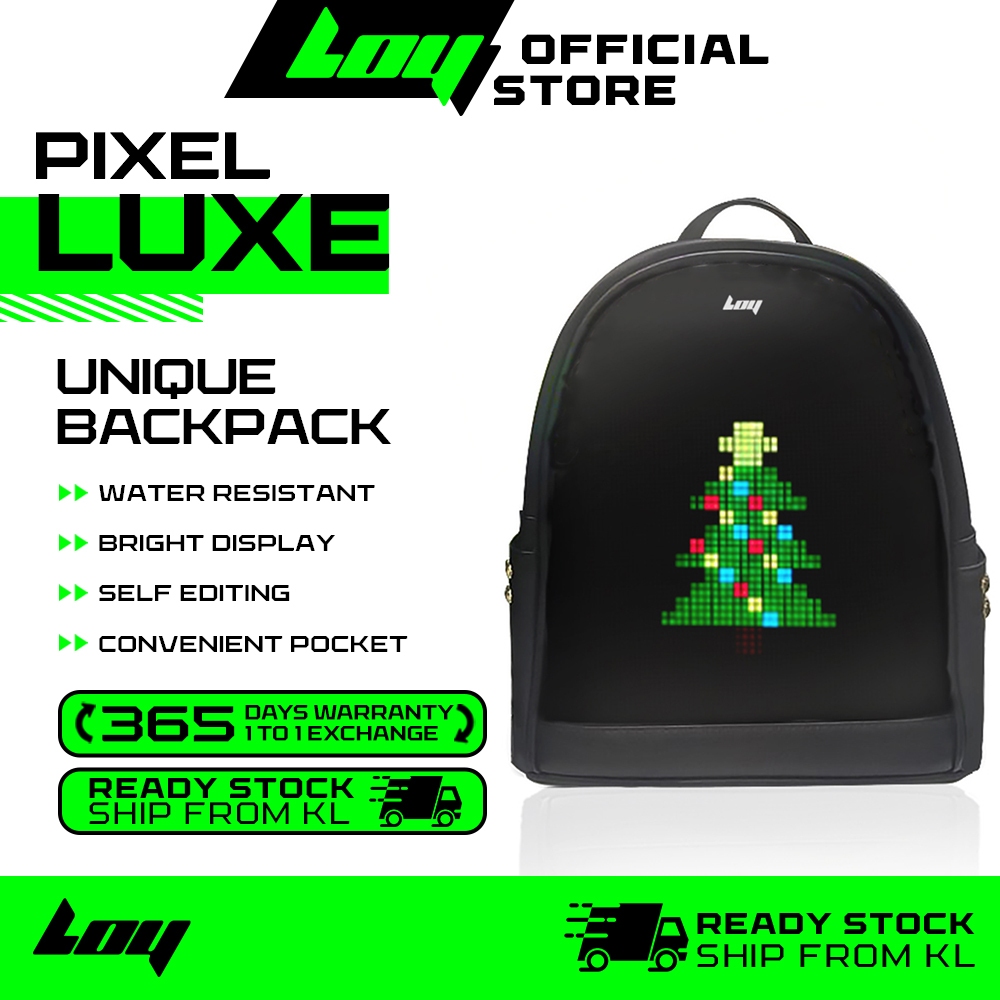 LOY Pixel Luxe - LED Backpack Bag with 4096 Pixel Art LED Screen ...