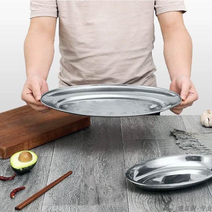 Stainless Steel Oval Fish Plate/ Pinggan Bujur Steel Pinggan / Piring ...