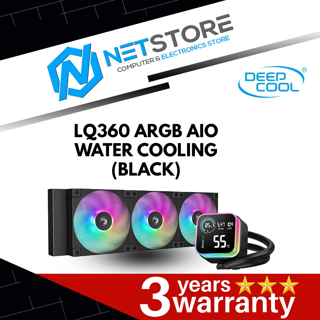 DEEPCOOL LQ360 ARGB AIO WATER COOLING (BLACK) - R-LQ360-BKLSMW-G-1 ...