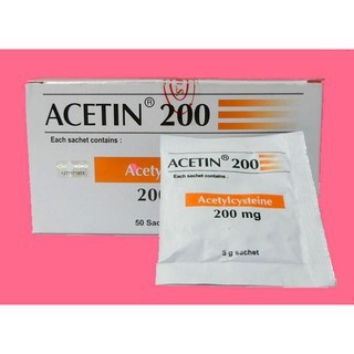 Acetin 200mg 5g x 10 Sachets / 50 Sachets (Exp: September 2025) 200 ...