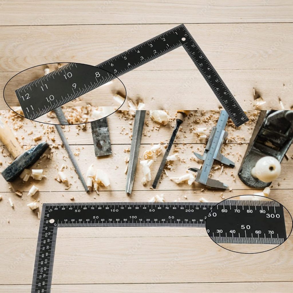 Metal L-Square Angle Ruler Right 90° Measuring Tool Woodworking L Shape ...