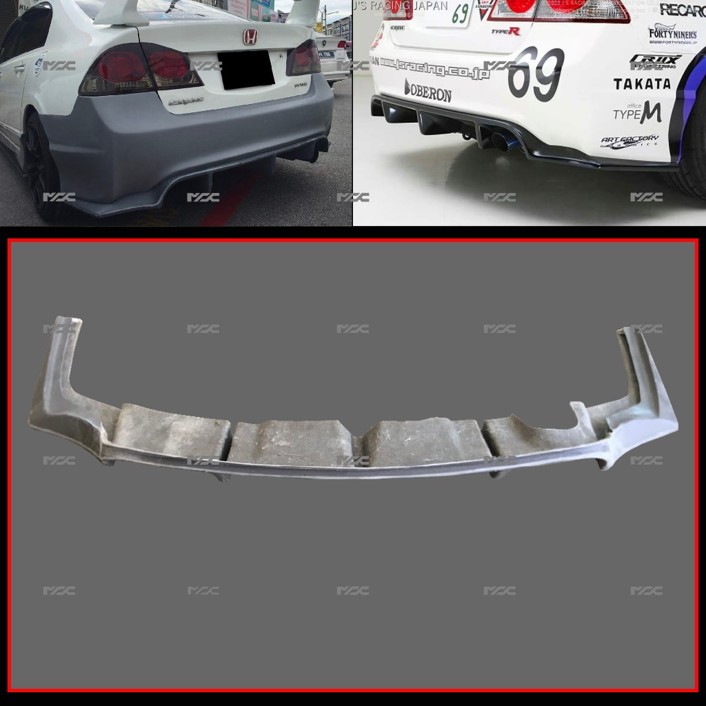 Honda Civic FD FD2 FD2R JS Racing Look Diffuser Lip | Shopee Malaysia