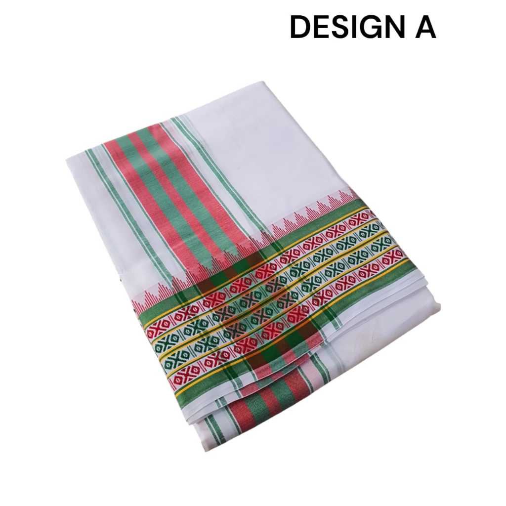 9x5 Rich Pure Cotton Veshti / Dhoti with Contrast Color 4 Inches Fancy ...