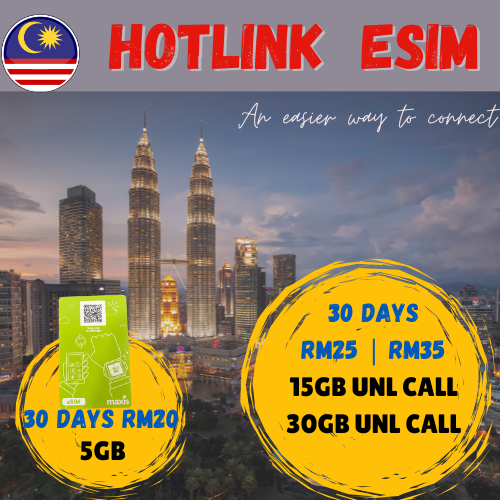 Hotlink Esim Prepaid Pantas 365 hari Maxis Esim boleh kekal no lama ...