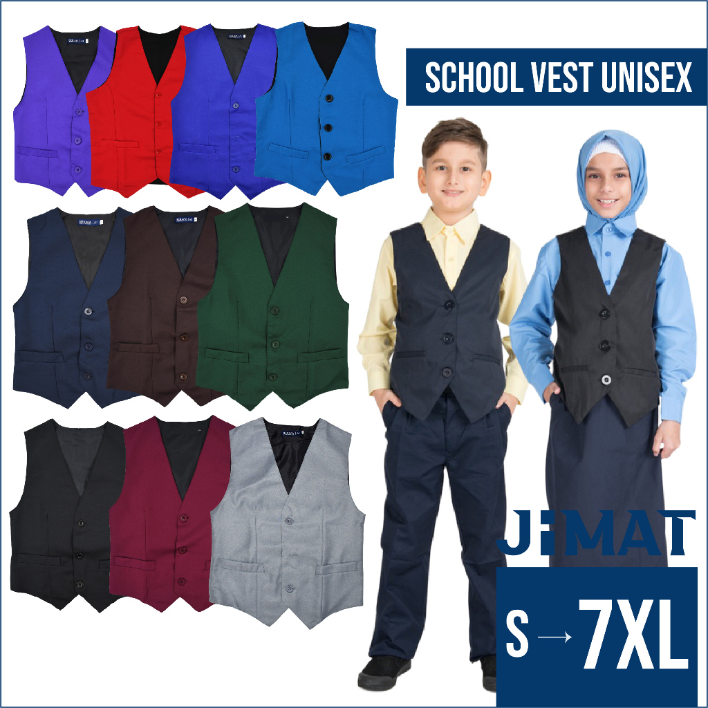 Unisex School Vest Full Lining Premium I Vest Pengawas Warna Rendah ...