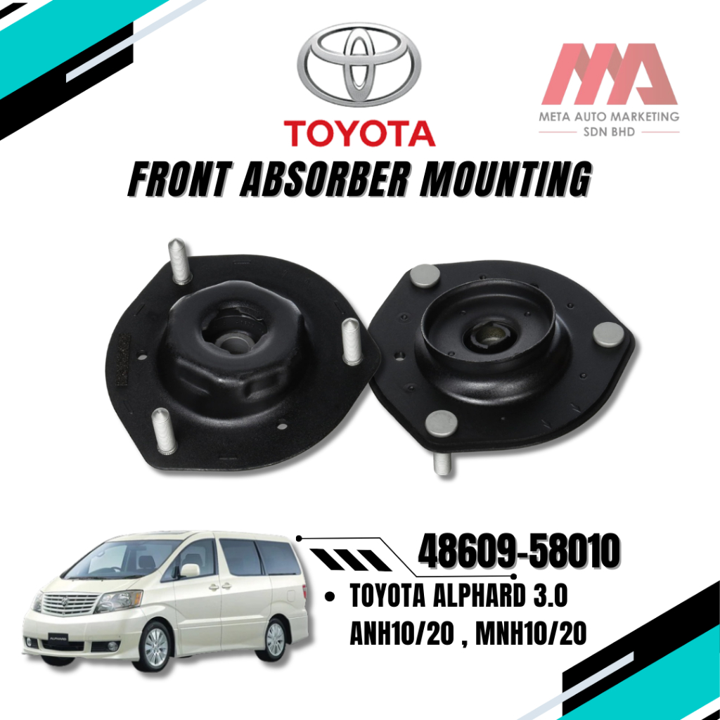 TOYOTA ALPHARD ANH10/20,MNH10/20 ABSORBER MOUNTING FRONT (48609-58010 ...