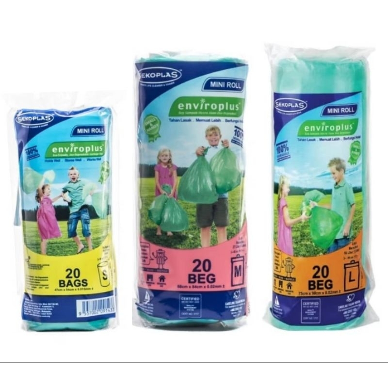 SEKOPLAS Enviroplus Mini Roll Garbage Bag 20s in Size S | M | L ...