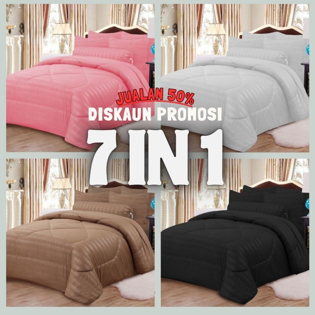 Cadar Hotel Plain 100% Cotton 7-in-1 High Quality King / QUEEN / Single ...