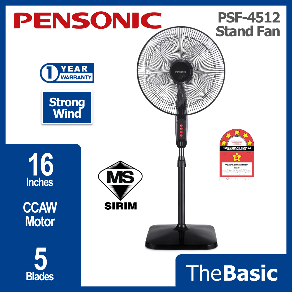 PENSONIC/FABER 5 Blades16" Stand Fan ( PSF-4512 , PSF4512 / 1630GR ...