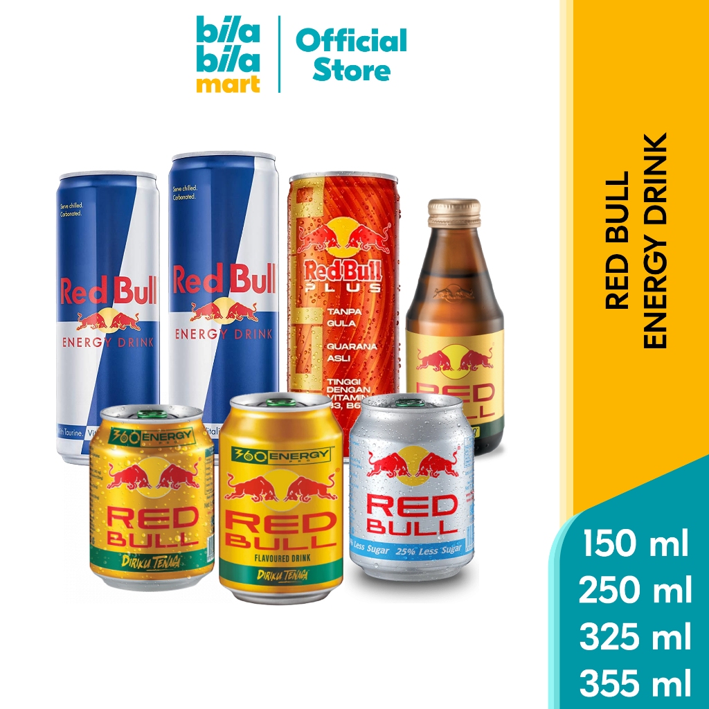 RED BULL Energy Drink Minuman Tenaga (Gold, Silver Less Sugar, Europe ...