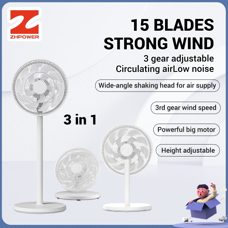 15 Fan Blades Powerful 3 In 1 Stand Fan Lightweight Low Noise Multi ...