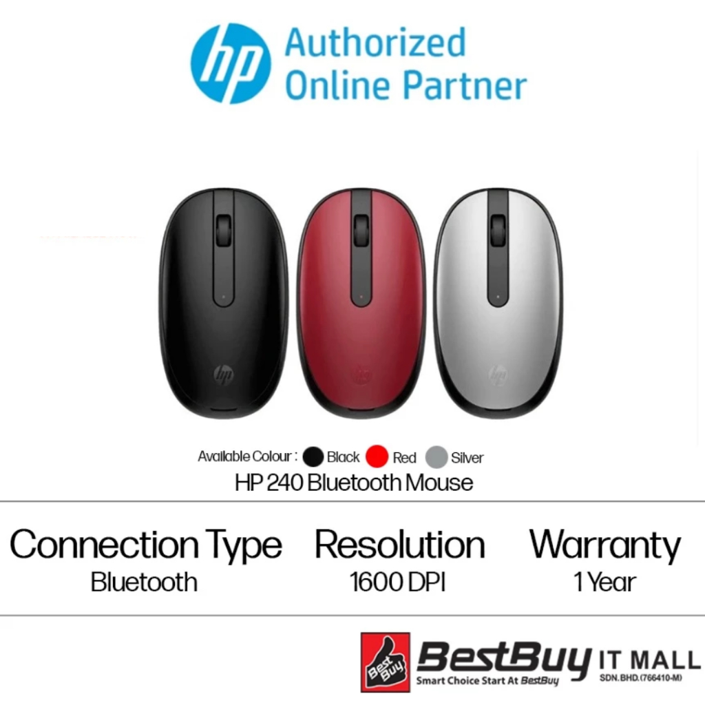 HP Bluetooth Mouse 240 Wireless Mouse, Ergonomic Mouse (3V0G9AA ...