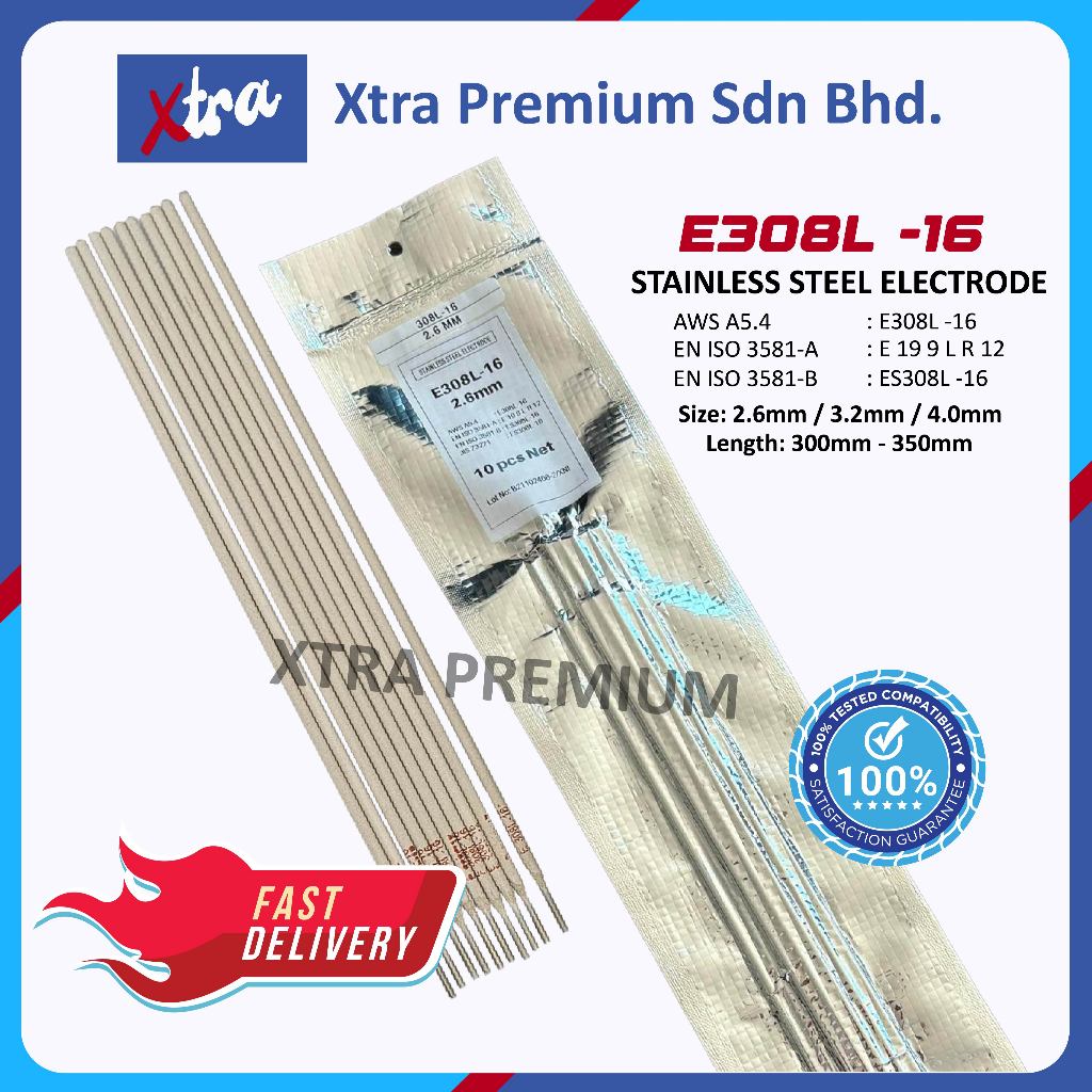 (10PCS) POWERWELD E308L-16 STAINLESS STEEL ELECTRODES (1.6mm/2.0mm/2.6mm/ 3.2mm/) (10PCS PER ...