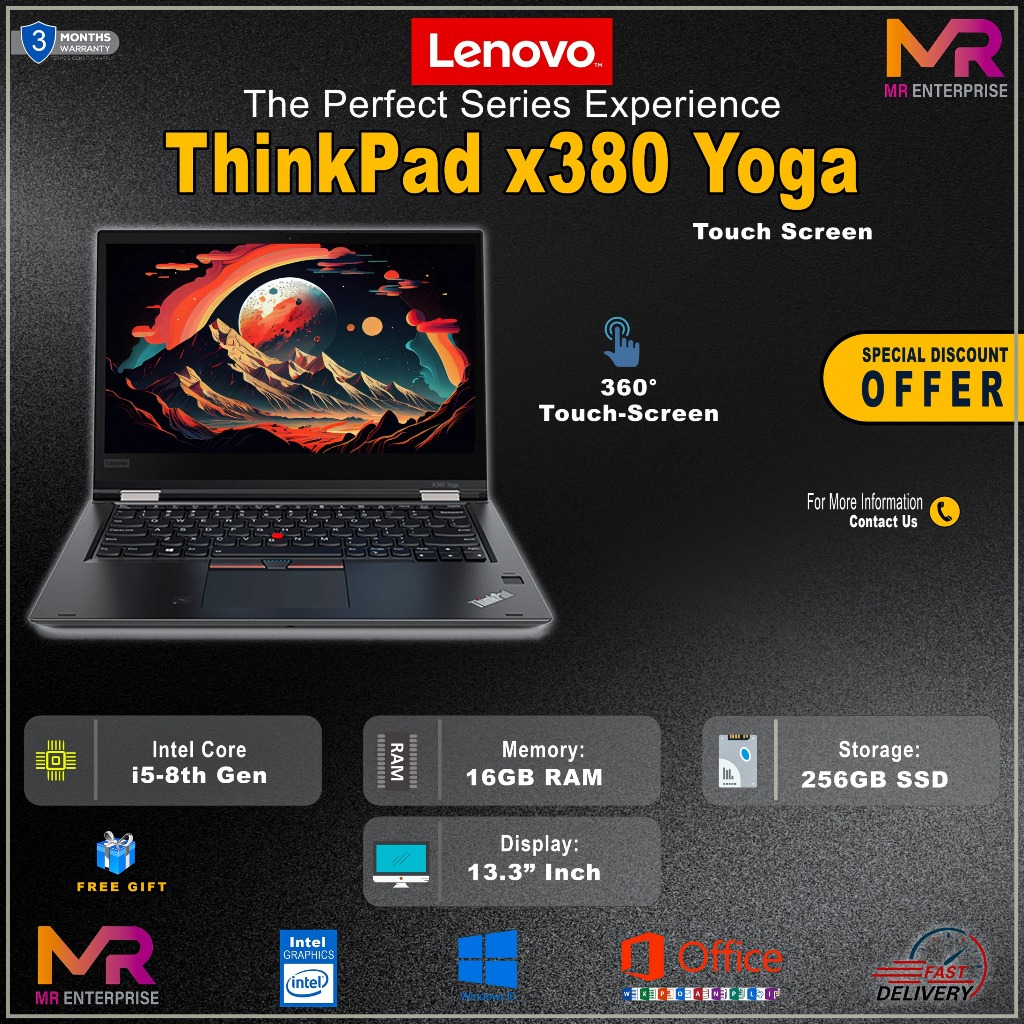 LENOVO ThinkPad x380 Yoga - 360° Flip Touch-Screen | Core i5-8th Gen ...