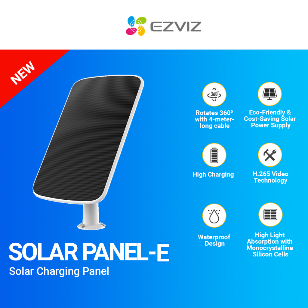 EZVIZ Solar Charging Panel - E TYPE C Compatible with EB8 EB3 CB5 ...