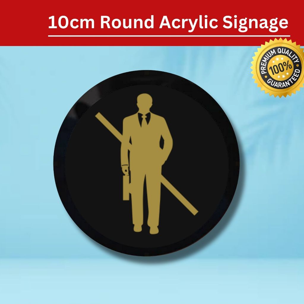 No Salesman Signage - 10 cm Diameter Signage with Double sided tape ...