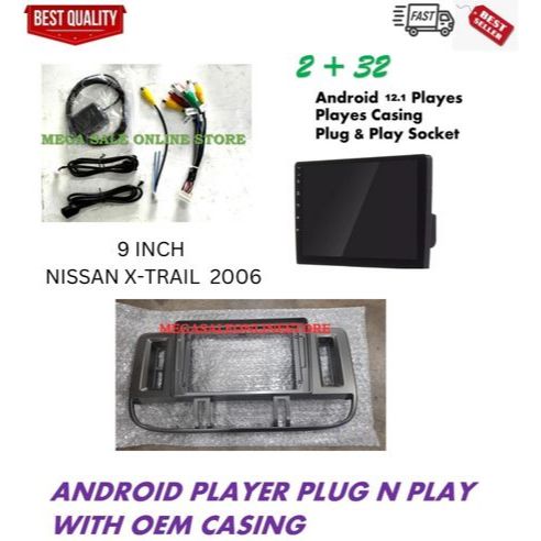 NISSAN X-TRAIL 2006 android player 9 inch IPS Screen PLUG N PLAY with ...