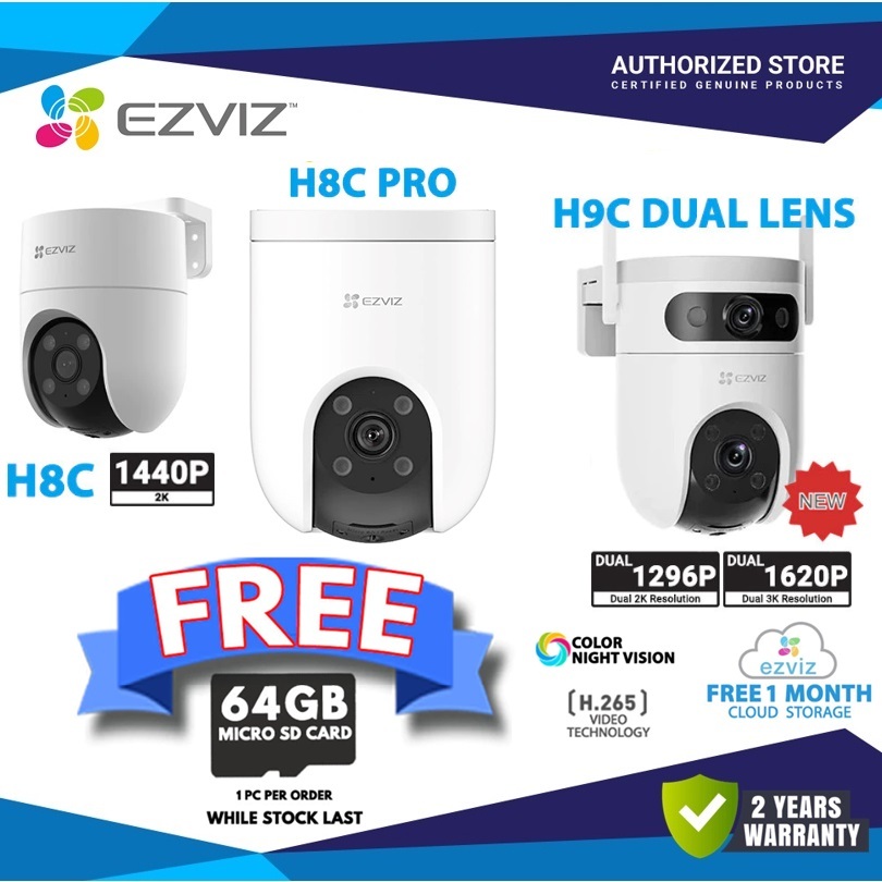 Ezviz Outdoor Pan/Tilt H9C / H8C / H8C Pro 3MP 4MP 5MP 8MP Two Way Talk ...
