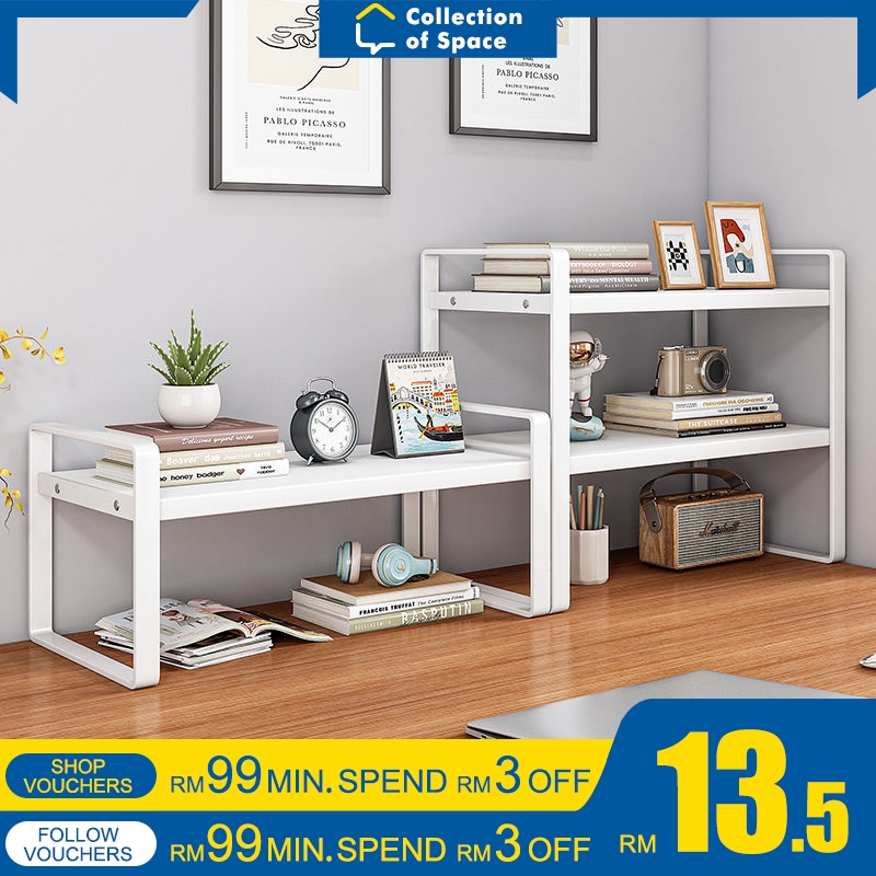 Rak Buku Tabletop Rack Office Desk Shelf Study Storage Organizer ...