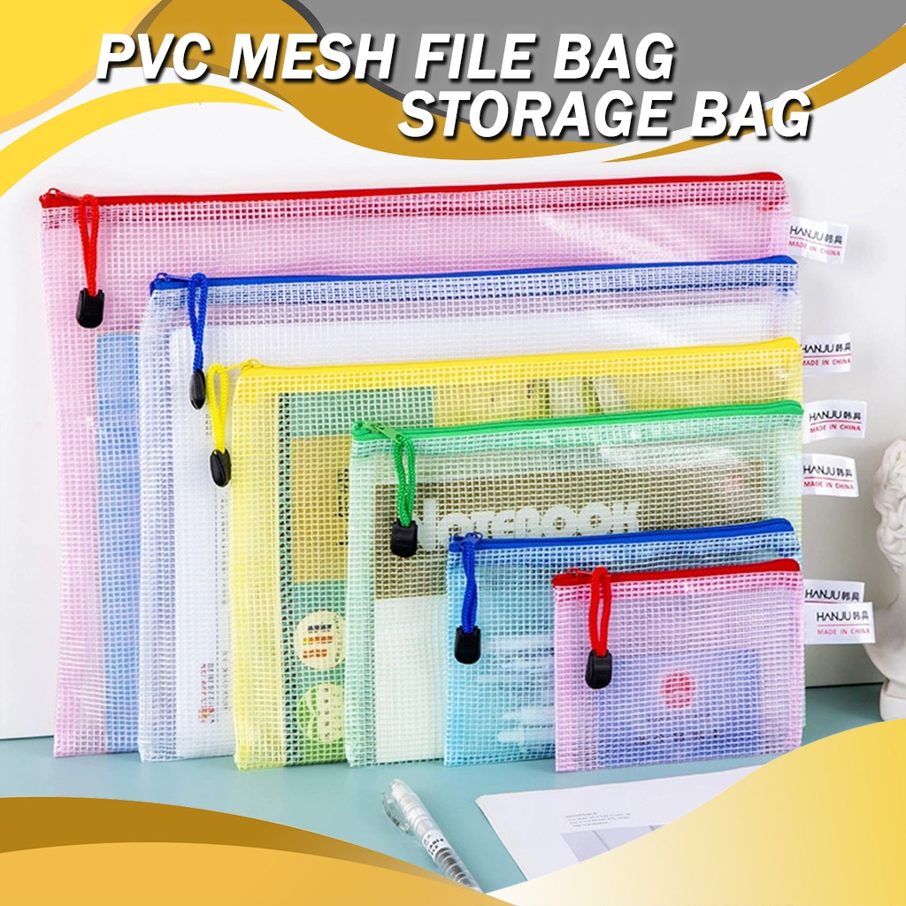 A3,A4,A5,A6,B4,B5 Mesh Zipper File Zipper Bag Zip Bag Waterproof ...