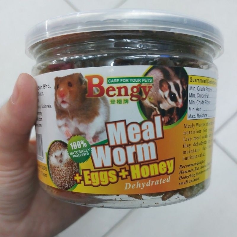 Bengy Meal Worm Egg Honey Dehydrated 75g Ulat Kering Hamster Sugar ...