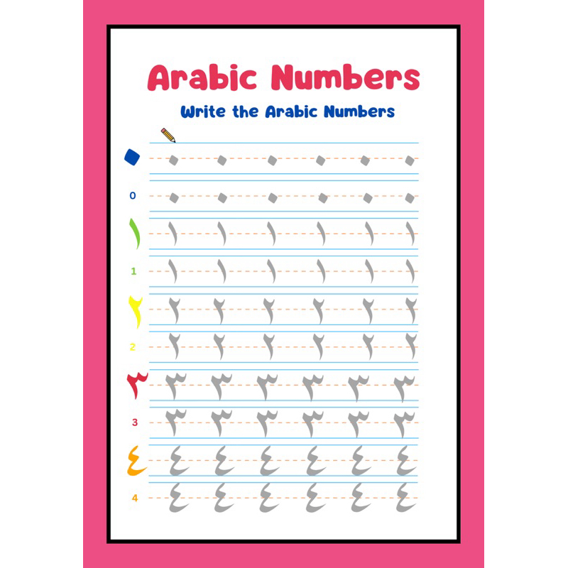 Worksheet 4 Learning arabic 31 pages Arabic numbers Tracing Worksheets ...