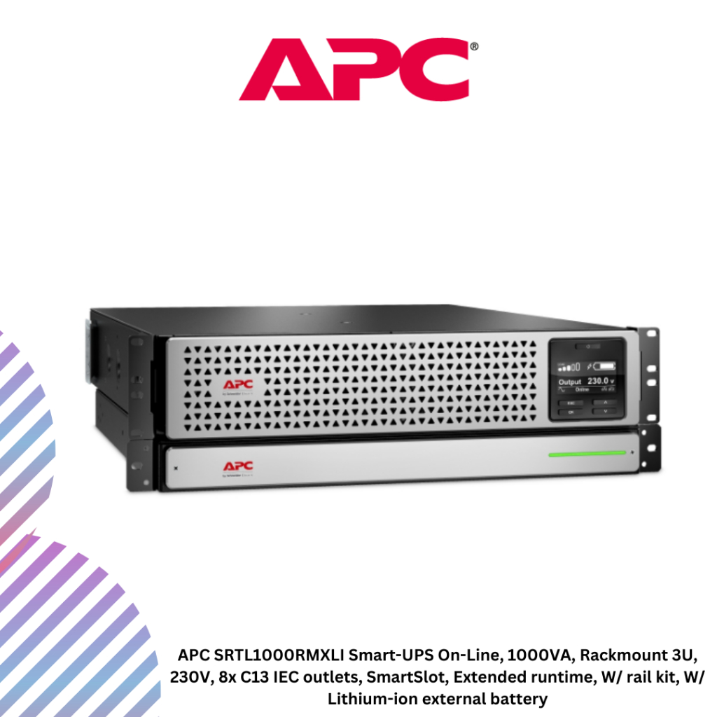 APC SRTL1000RMXLI Smart-UPS On-Line, 1000VA, Rackmount 3U, 230V, 8x C13 ...