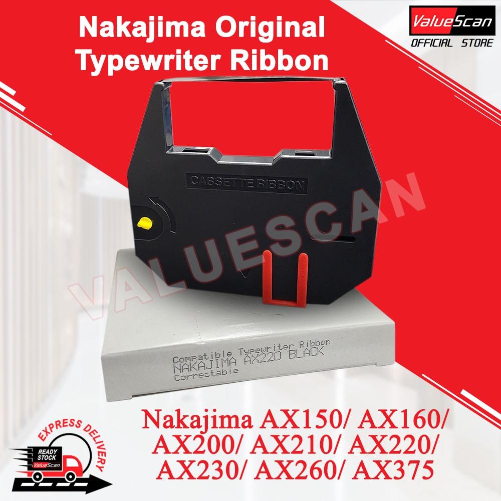 Nakajima Original Typewriter Ribbon (AX150/AX160/AX200/AX210/AX220/AX23/AX260/AX375) | Shopee ...