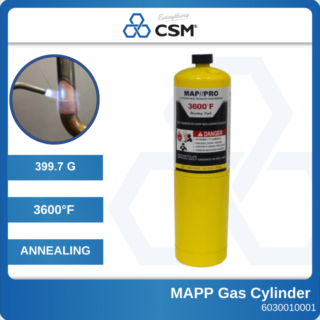 MAPP 399.7g Gas Cylinder 3600F MAP//PRO Brazing / Welding / Soldering ...