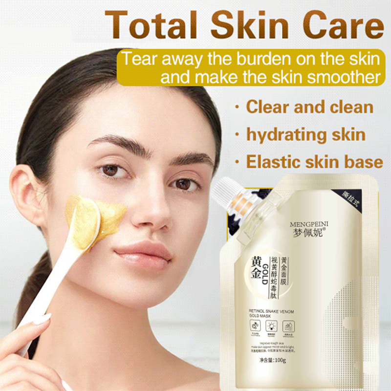 Mengpeini Moisturizing Anti-aging Retinol Snake Venom Peptide Gold Mask ...