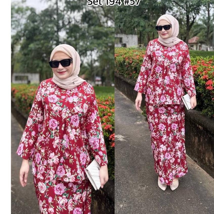 Mavella BAJU KURUNG KEDAH CORAK BUNGA COMEL Baju kurung kedah opah ...