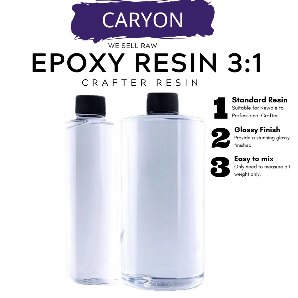 CaryOn 1KG Epoxy Resin 3:1 AB Glue Crystal Clear Hard PVC DIY Molds ...
