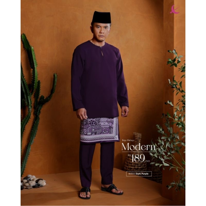 (NEW RELEASE) BAJU MELAYU MODERN 2025 - DARK PURPLE (BMM5) | Shopee ...