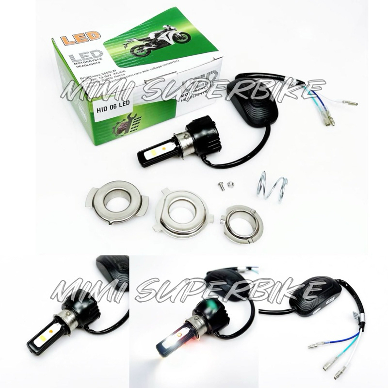 UNIVERSAL HID LED RTD AC/DC MOTORCYCLE HEADLIGHT MENTOL HEAD LAMP LAMPU ...