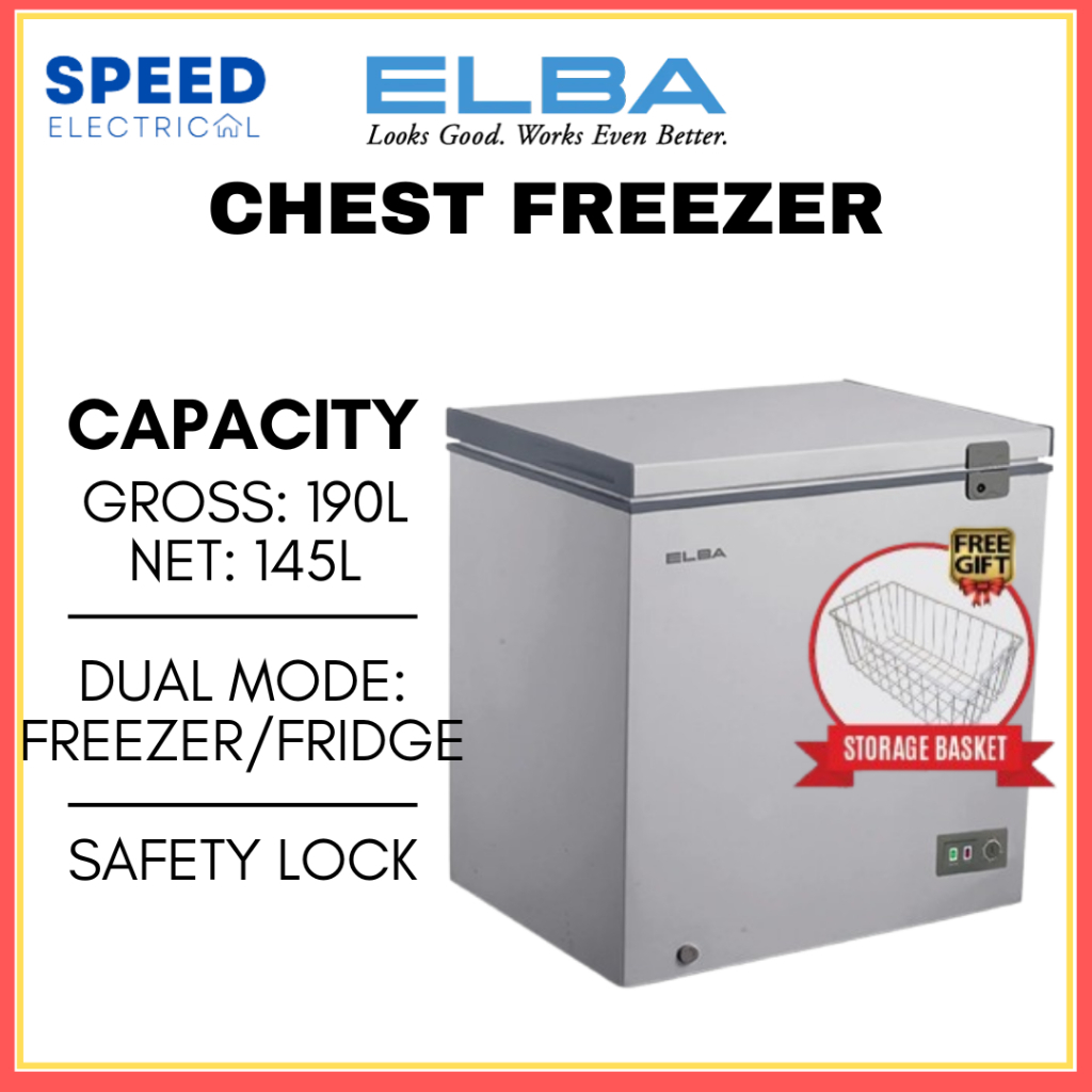 [SABAH ONLY] ELBA FREEZER 190L/145L EF-E1915 冻柜 肉柜 冷藏柜 PETI AIS BEKU ...